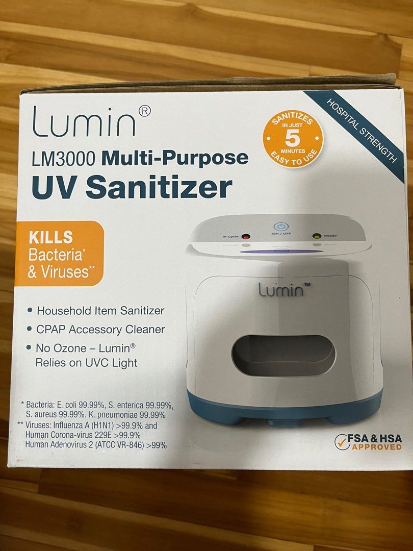 Lumin LM3000 Multi-Purpose UV Sanitizer / CPAP mask cleaner, Health & Nutrition, Medical ...