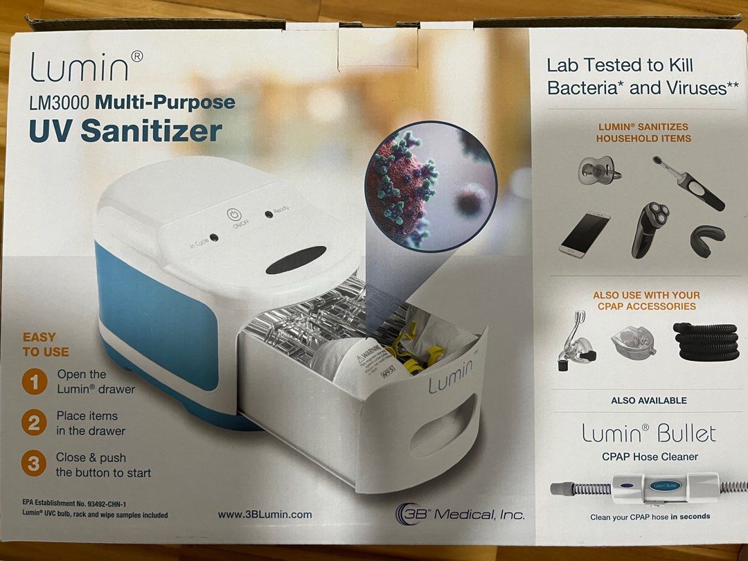 Lumin LM3000 Multi-Purpose UV Sanitizer / CPAP mask cleaner, Health ...
