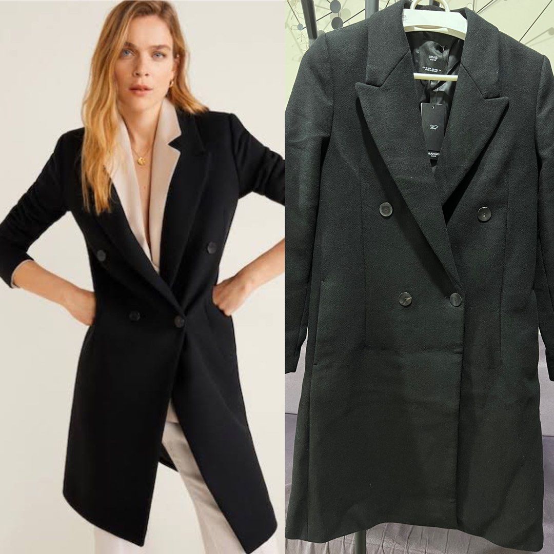 Mango Structured Wool Coat, Women's Fashion, Coats, Jackets and ...