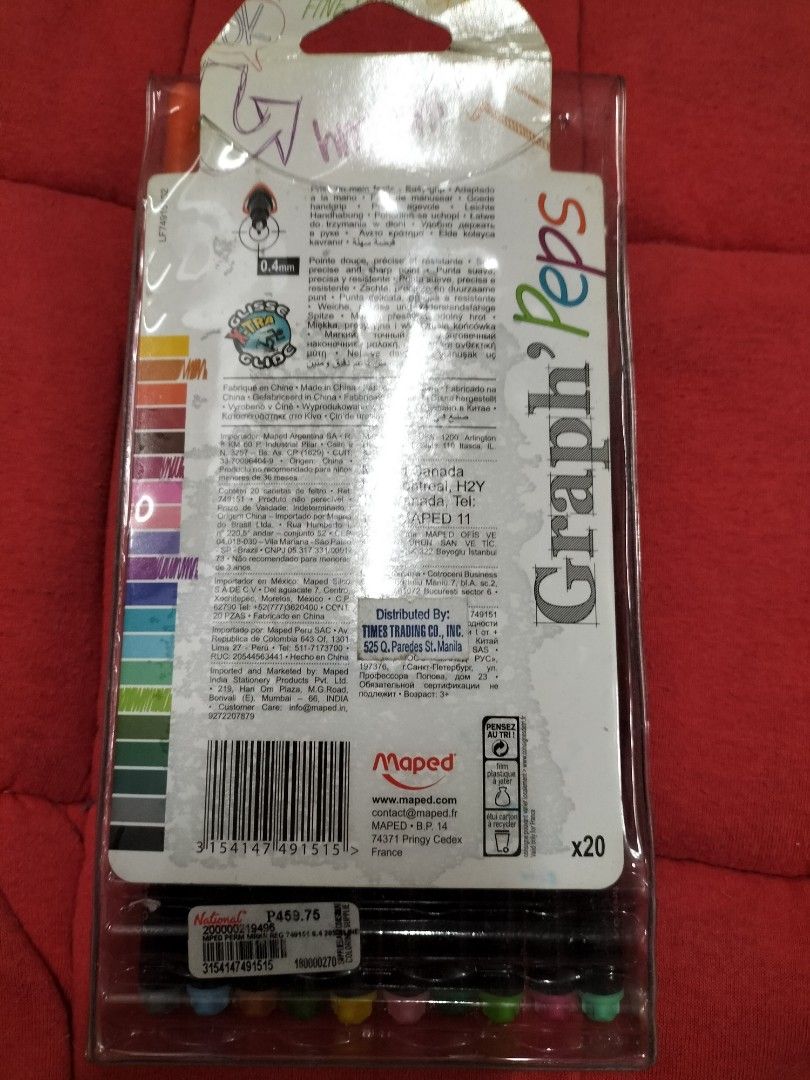 Maped Fine Point Graph Pep Color Pens, Hobbies & Toys, Stationary ...