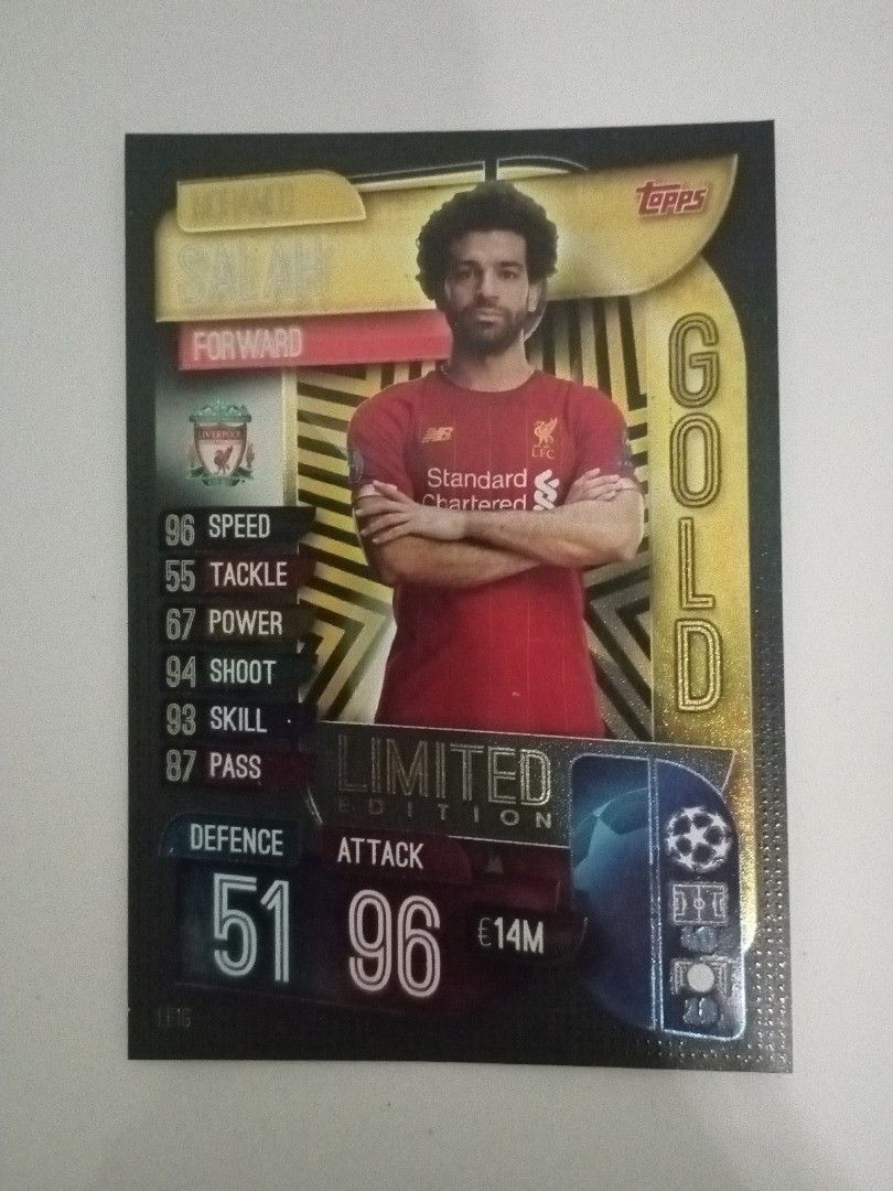 Match Attax Mohamed Salah Gold Limited Edition 19/20, Hobbies & Toys ...