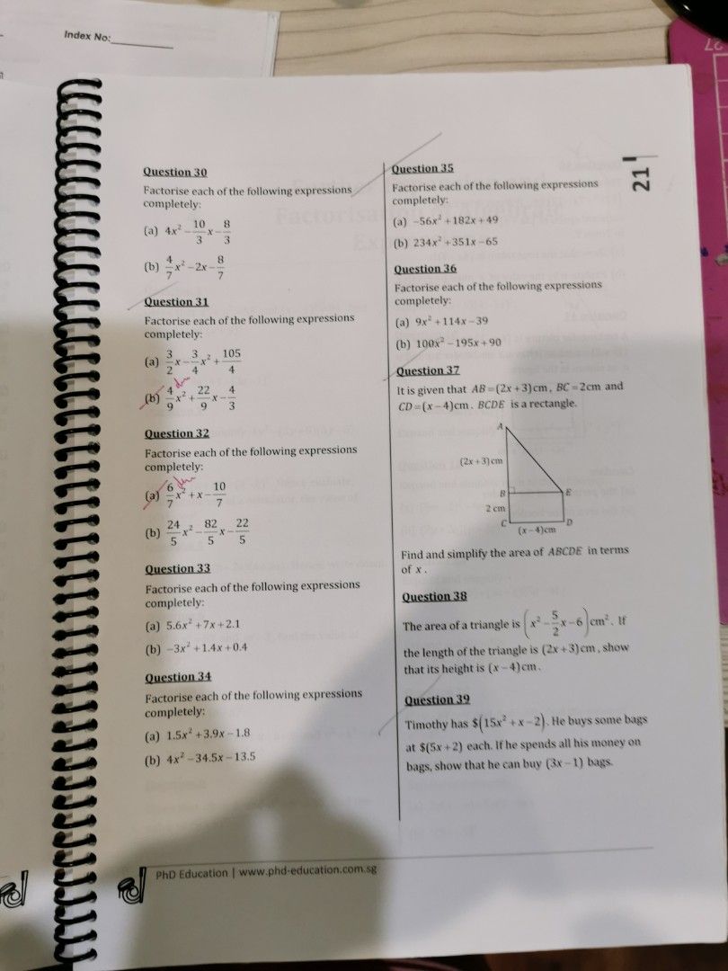 Maths Sec 2 PhD education most comprehensive maths exam package ...