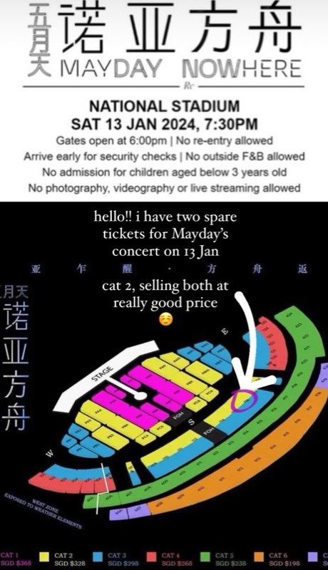 Mayday ticket X2, Tickets & Vouchers, Event Tickets on Carousell