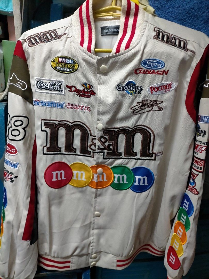 mnm varsity jacket, Men's Fashion, Activewear on Carousell