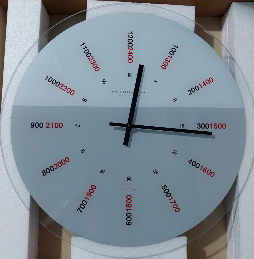 Modern Dual Time wall clock - Made in Italy, Furniture & Home Living ...