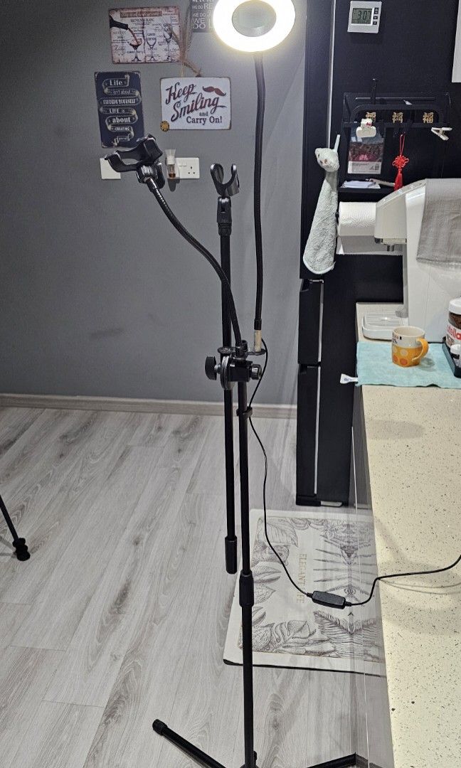 Multi purpose tripod for camera video conferencing, karaoke singing ...