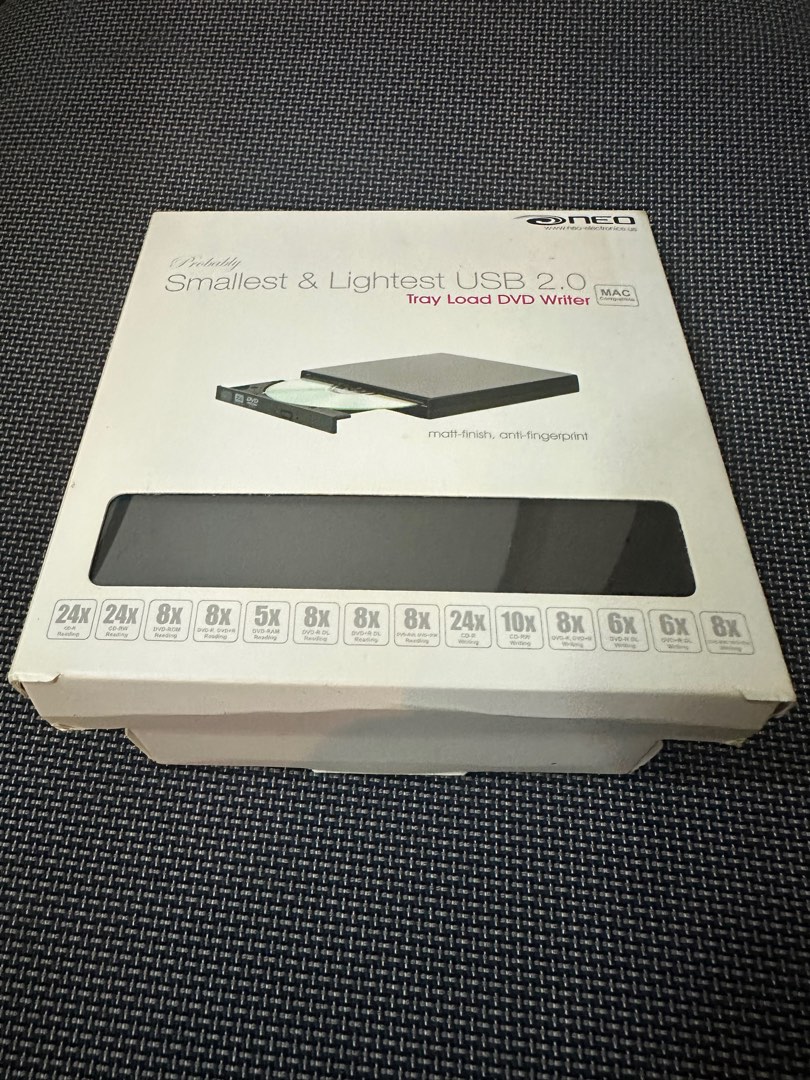 NEO USB 2.0 Tray Load DVD Writer (Mac compatible), Computers & Tech ...