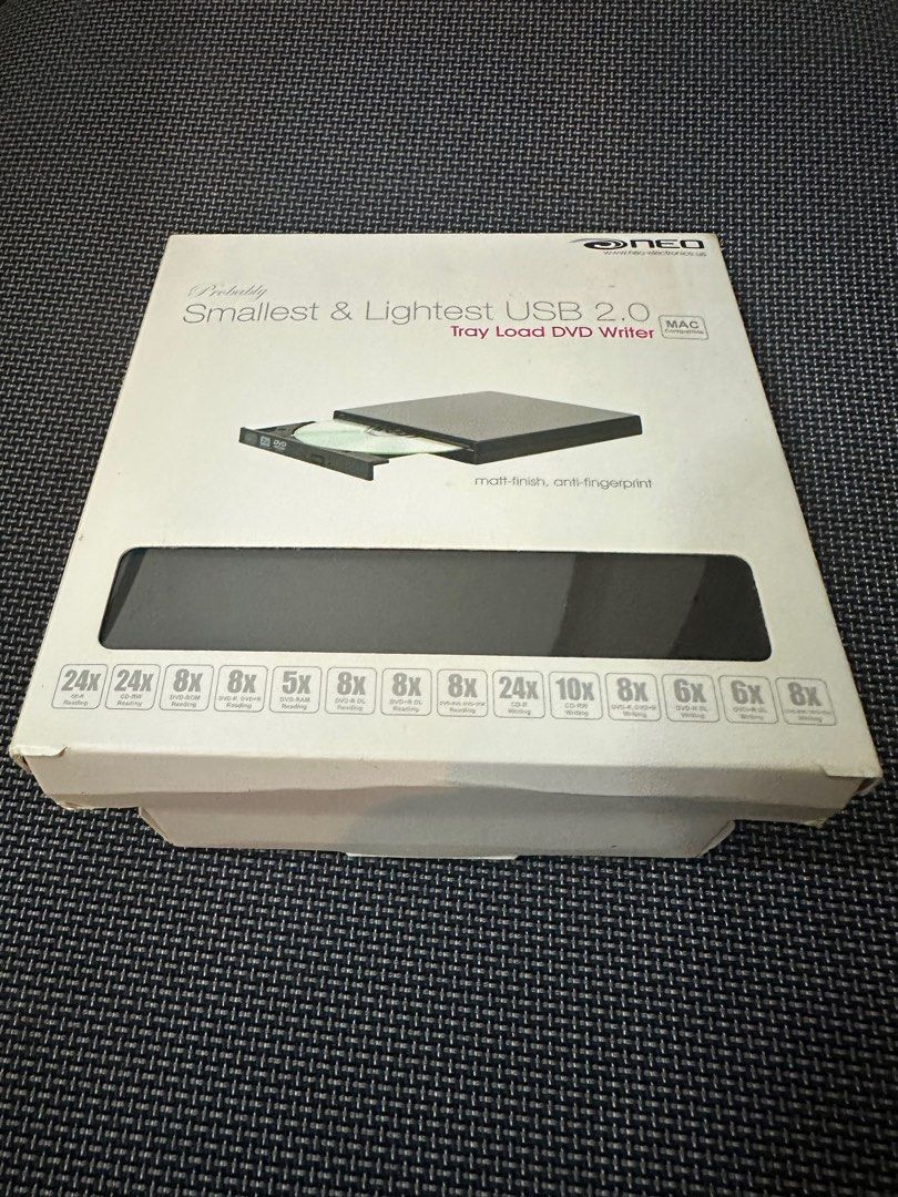 NEO USB 2.0 Tray Load DVD Writer (Mac compatible), Computers & Tech ...