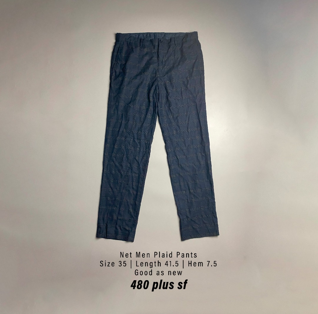 Net Men Plaid Pants, Men's Fashion, Bottoms, Trousers on Carousell