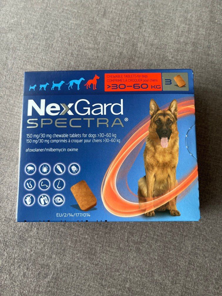 Nexguard Spectra for dogs 30-60kg, Pet Supplies, Health & Grooming on ...