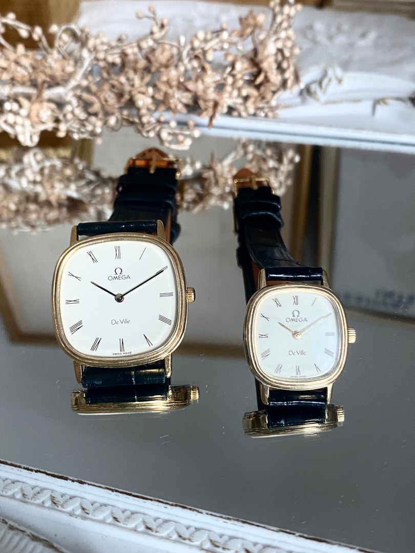 OMEGA Manual Wind Roman Pair Vintage, Luxury, Watches on Carousell