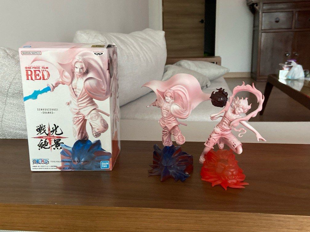 One piece film red figurines shanks and 5th gear luffy, Hobbies & Toys ...