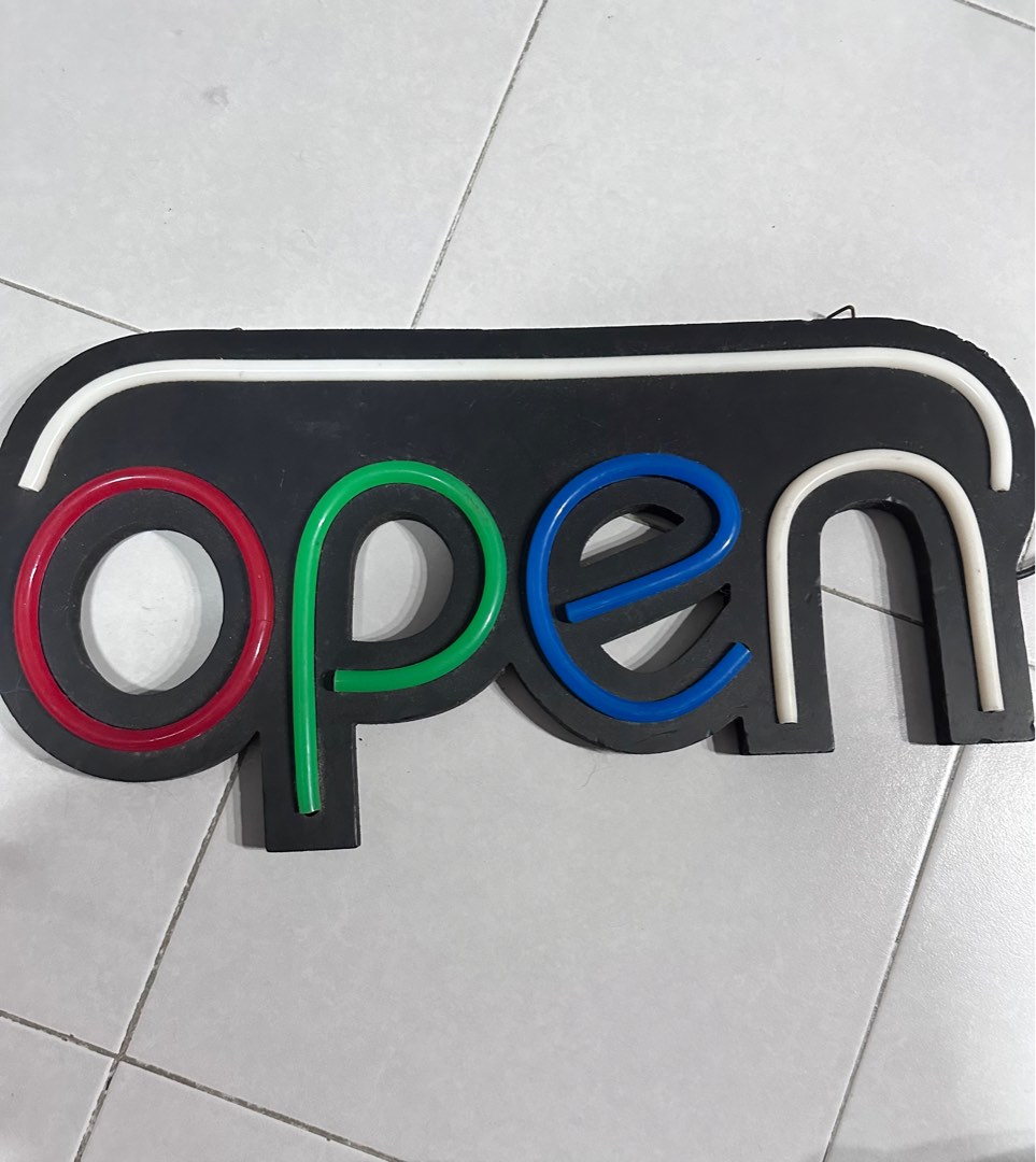 Open Signage, Furniture & Home Living, Home Decor, Wall Decor on Carousell