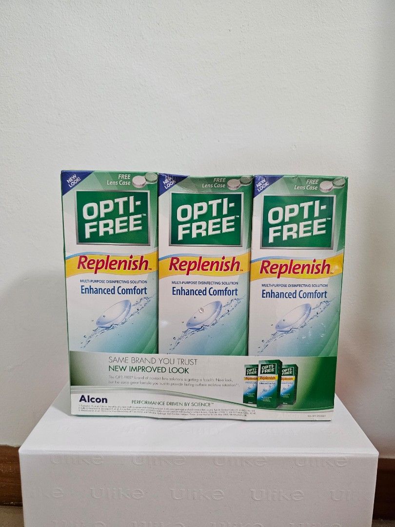 Opti-free Contact Lens Solution x 3, Beauty & Personal Care, Vision ...