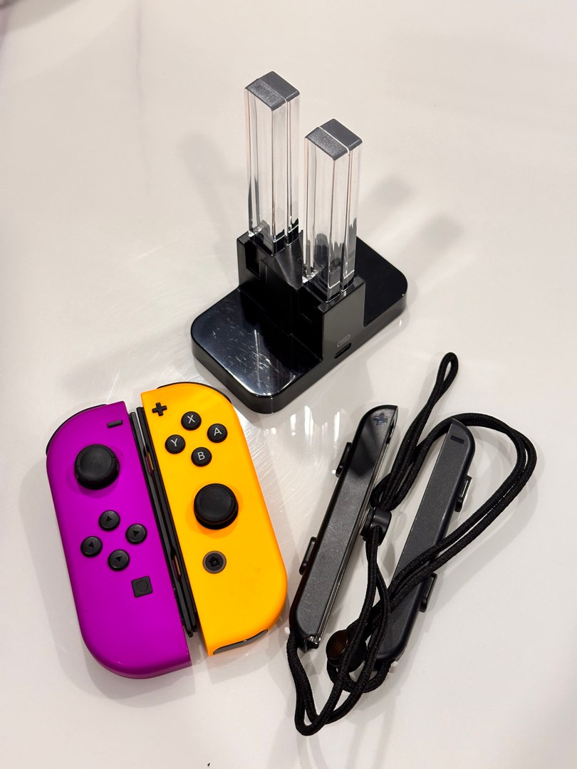 Original Nintendo Switch - Neon Purple + Neon Orange Joy-Con/Joycon/Joy ...
