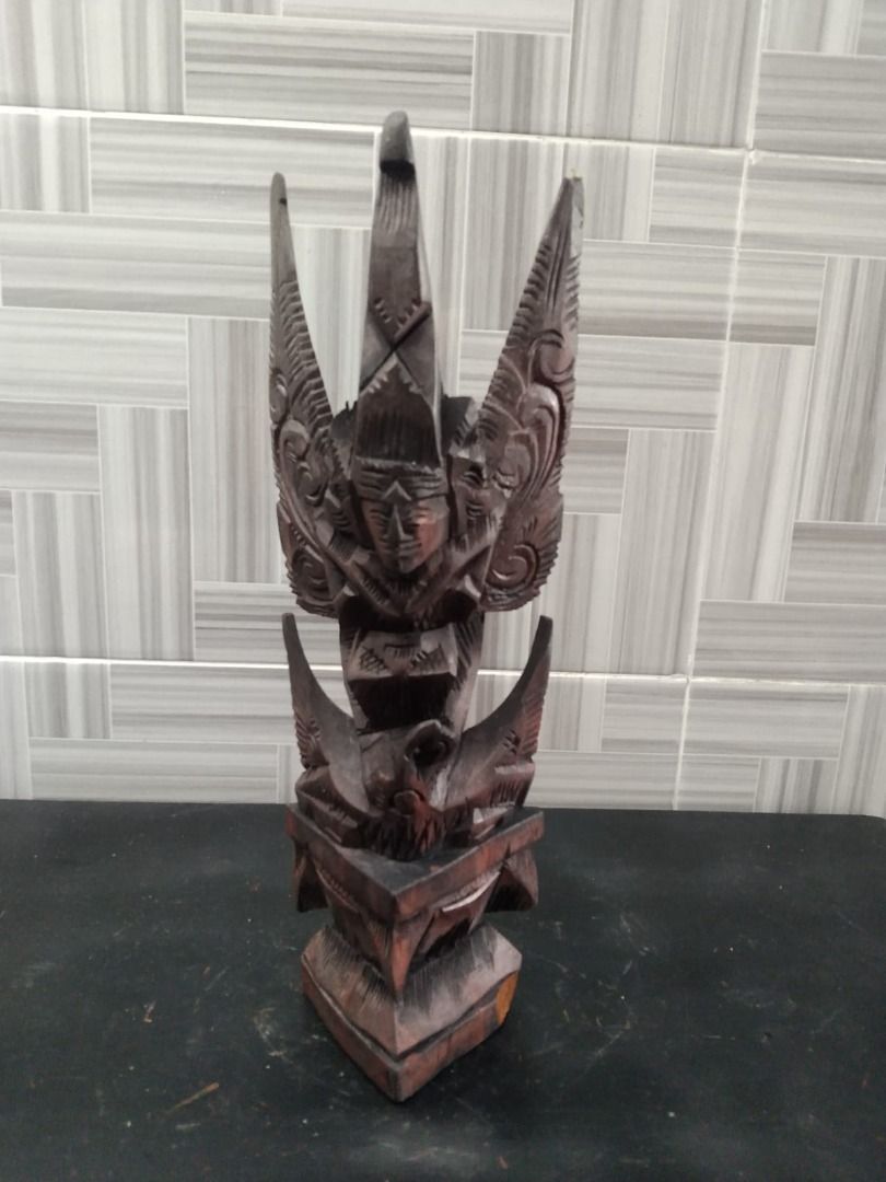 Patung Ukiran Kayu Garuda Bali Kuno Jadul Antik, Antik, Pajangan di ...