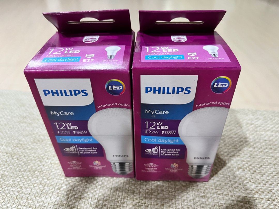Philips LED Light Bulb 12w Daylight (Brand New), Furniture & Home ...