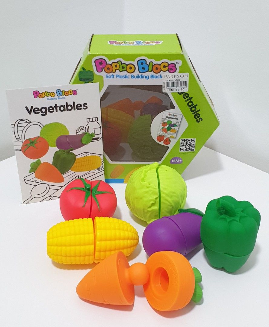 POPBO BLOCS Soft Plastic Vegetables Building Blocks, Hobbies & Toys ...