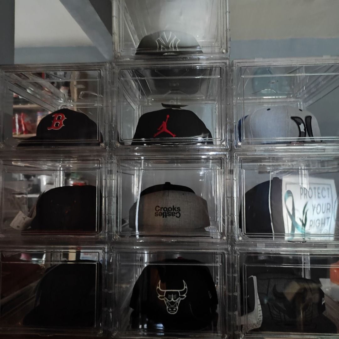 FRONT DROP MAGNETIC ACRYLIC DISPLAY CASE for CAPS!, Furniture & Home ...