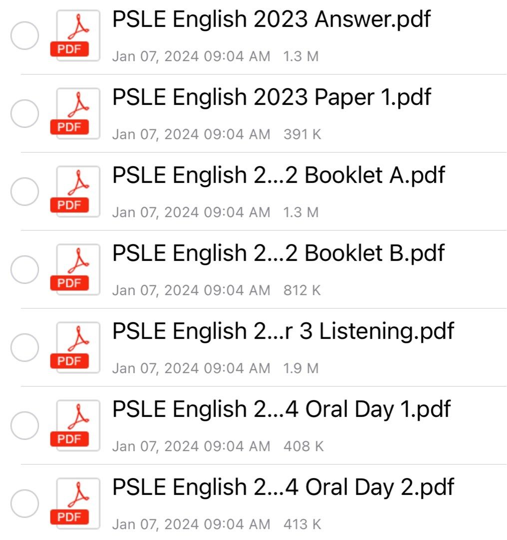 PSLE Papers 2023 Standard/Foundation Subjects English Math Science ...