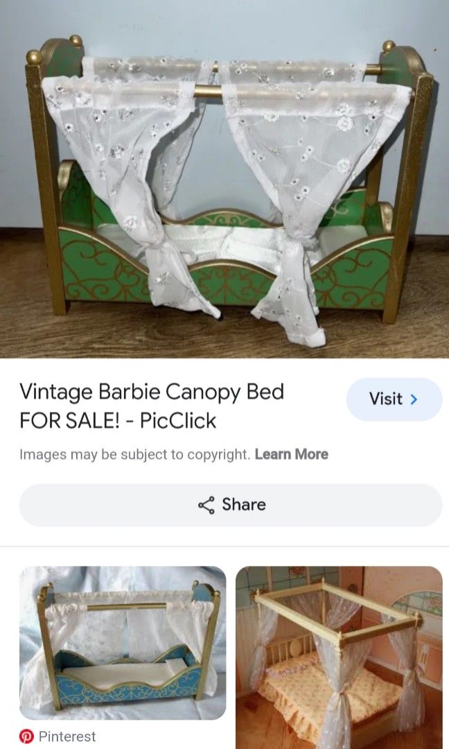 RareVintage Barbie wooden bed, Hobbies & Toys, Toys & Games on Carousell
