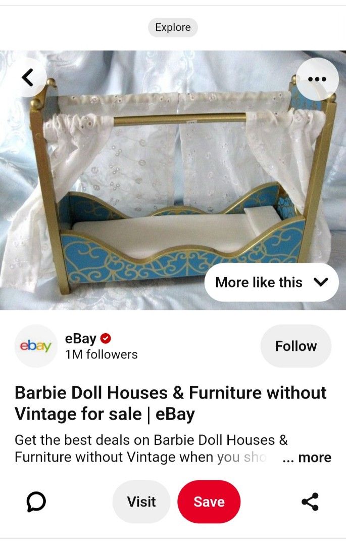 RareVintage Barbie wooden bed, Hobbies & Toys, Toys & Games on Carousell