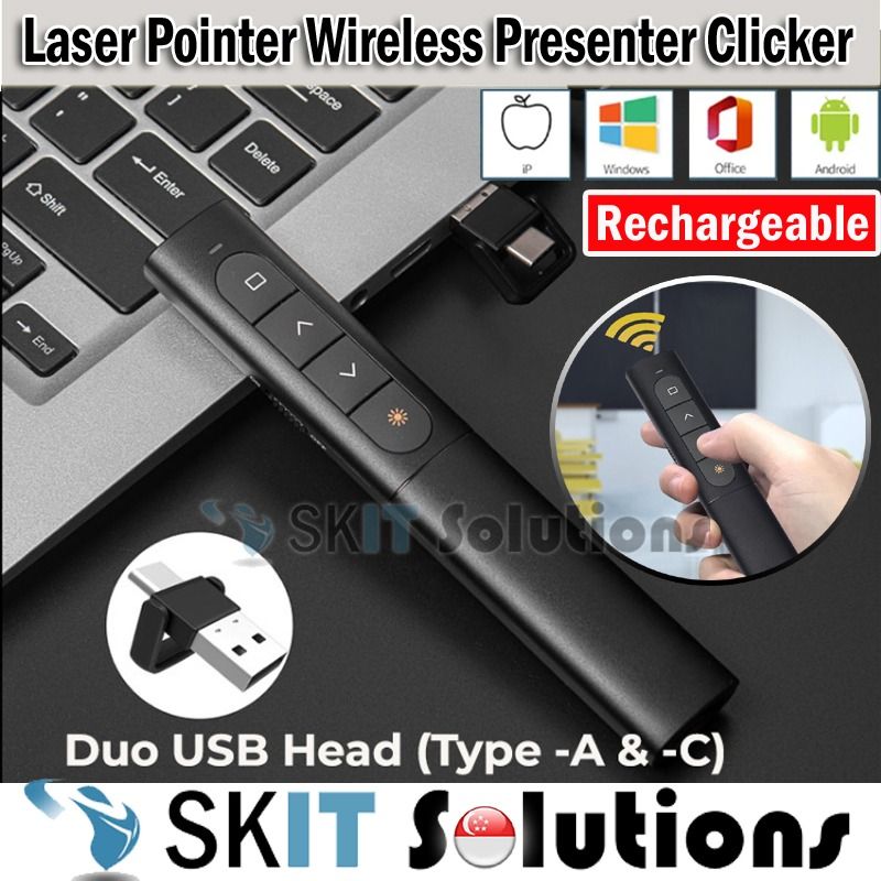 Rechargeable Wireless Red Laser Pointer Presentation Page Turning ...