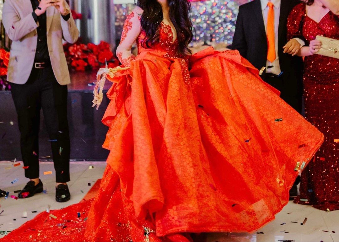 Red Debut Ball Gown, Women's Fashion, Dresses & Sets, Evening dresses ...