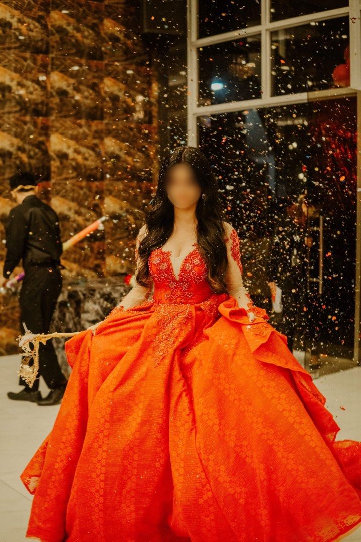 Red Debut Ball Gown, Women's Fashion, Dresses & Sets, Evening dresses ...