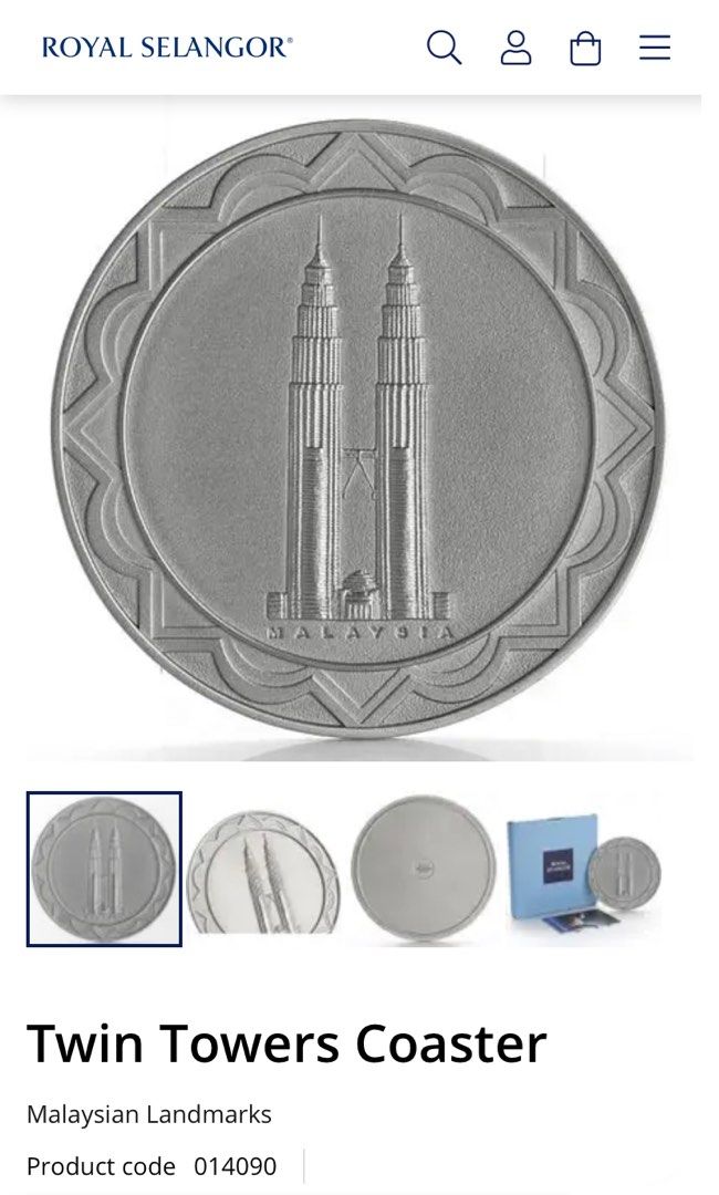 ROYAL SELANGOR | Twin Towers KL Pewter Coaster on Carousell