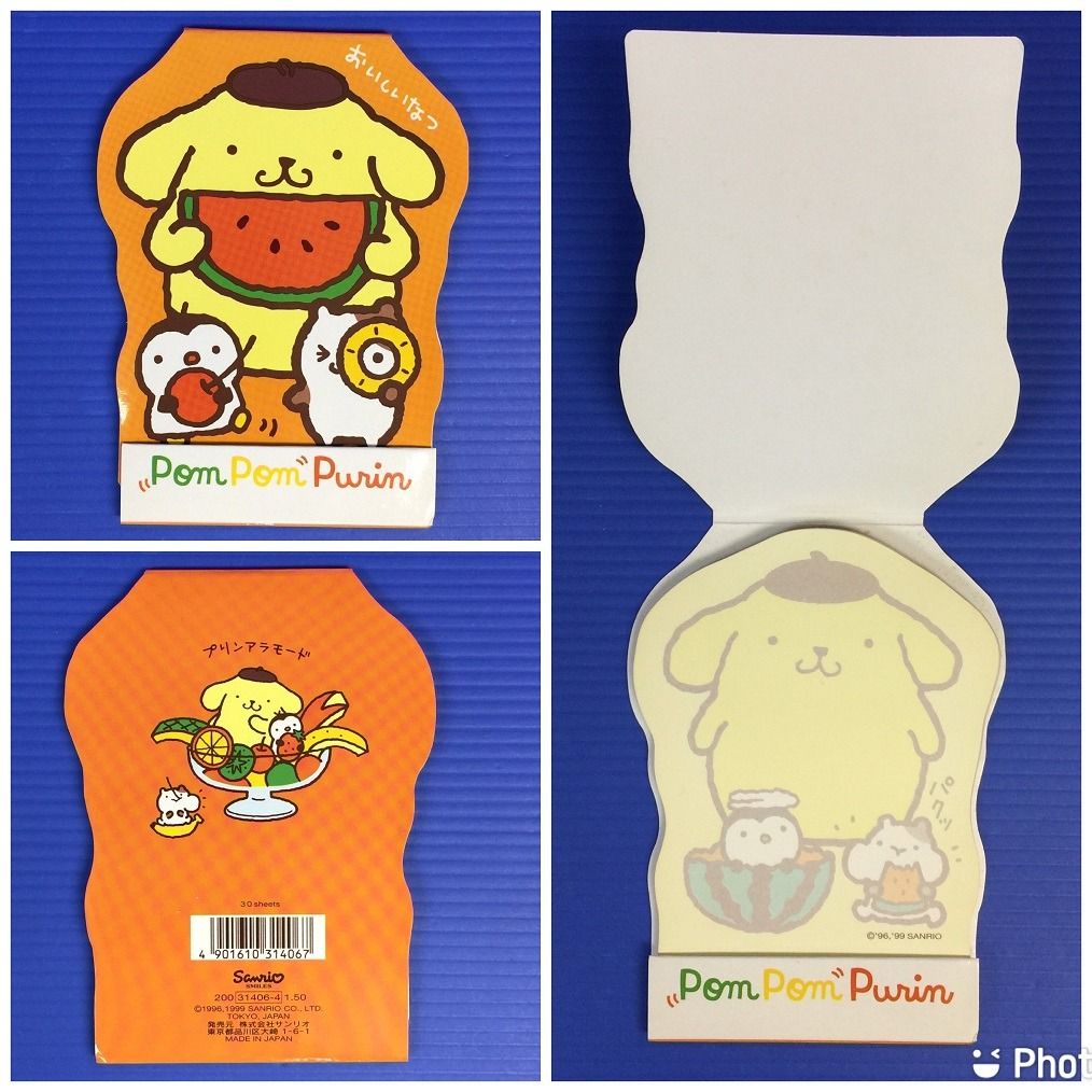 Sanrio PomPomPurin 布丁 布甸狗 1999-2016年五色布甸 西瓜 人形 食譜便條簿各款, 興趣及遊戲, 手作＆自家設計, 文具 - Carousell