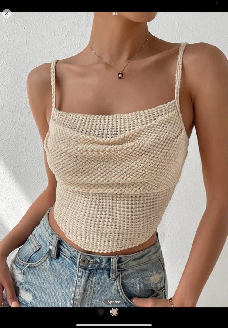 SHEIN Beige Top, Women's Fashion, Tops, Sleeveless on Carousell