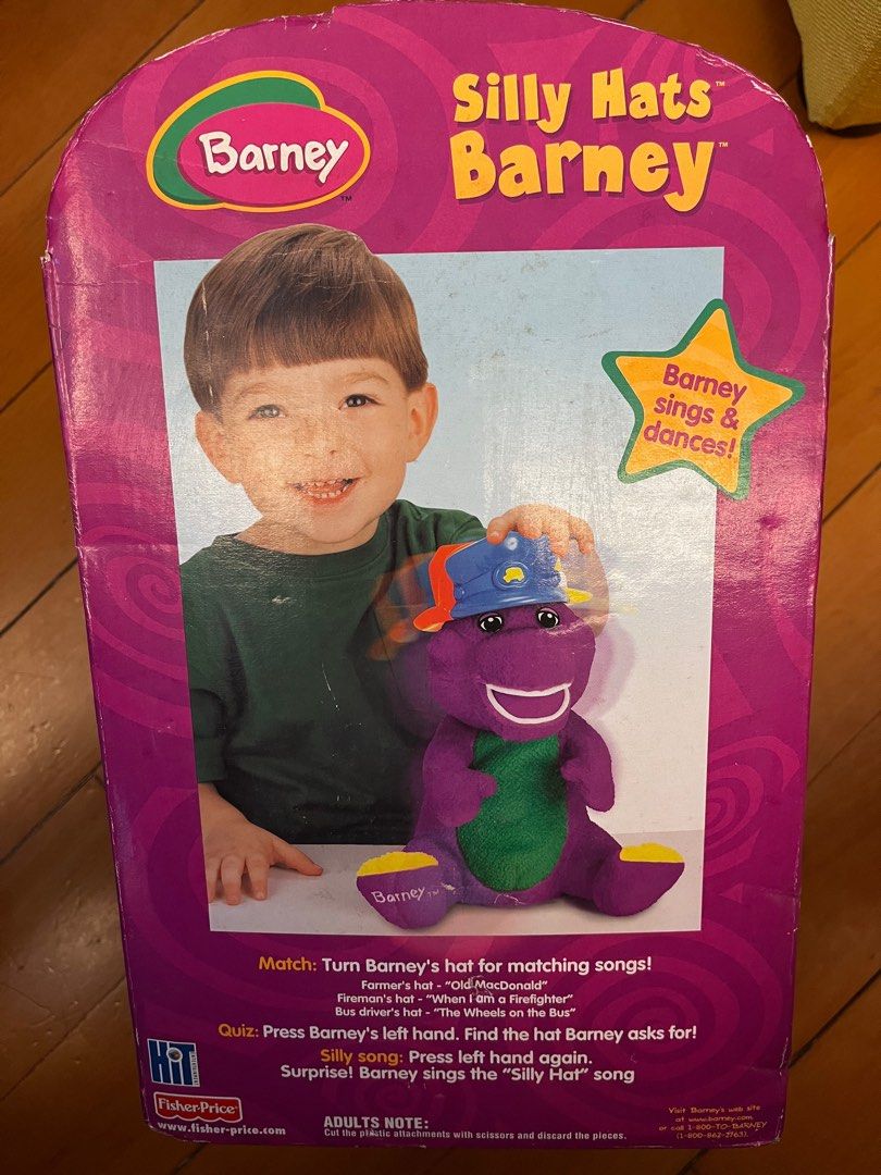Silly Hats Barney 公仔, 兒童＆孕婦用品, 嬰兒玩具 - Carousell