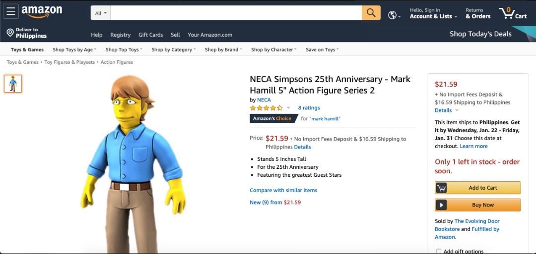 Simpsons 25th Anniversary - Mark Hamill 5" Action Figure Series 2 by ...