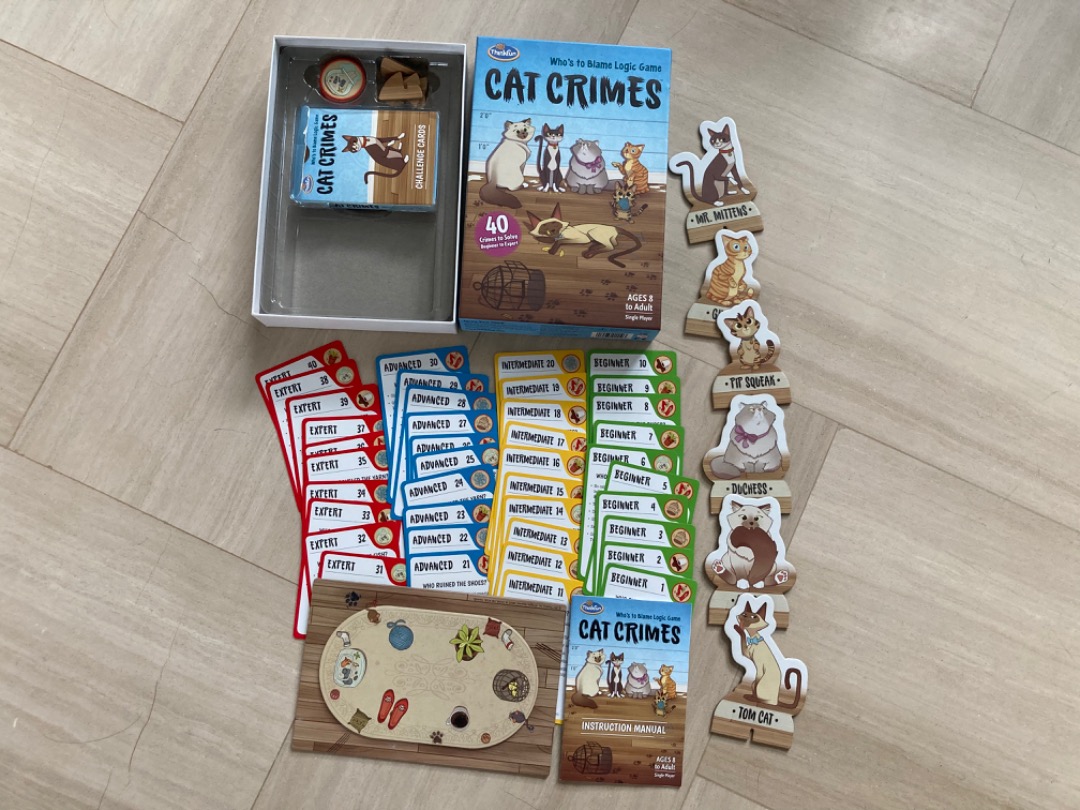 ThinkFun Cat Crimes Logic Game and Brainteaser, 1 Player Board game, Hobbies & Toys, Toys ...