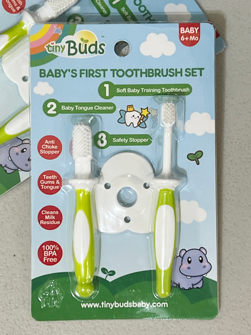 Tiny Buds Baby's First Toothbrush Set, Babies & Kids, Bathing ...