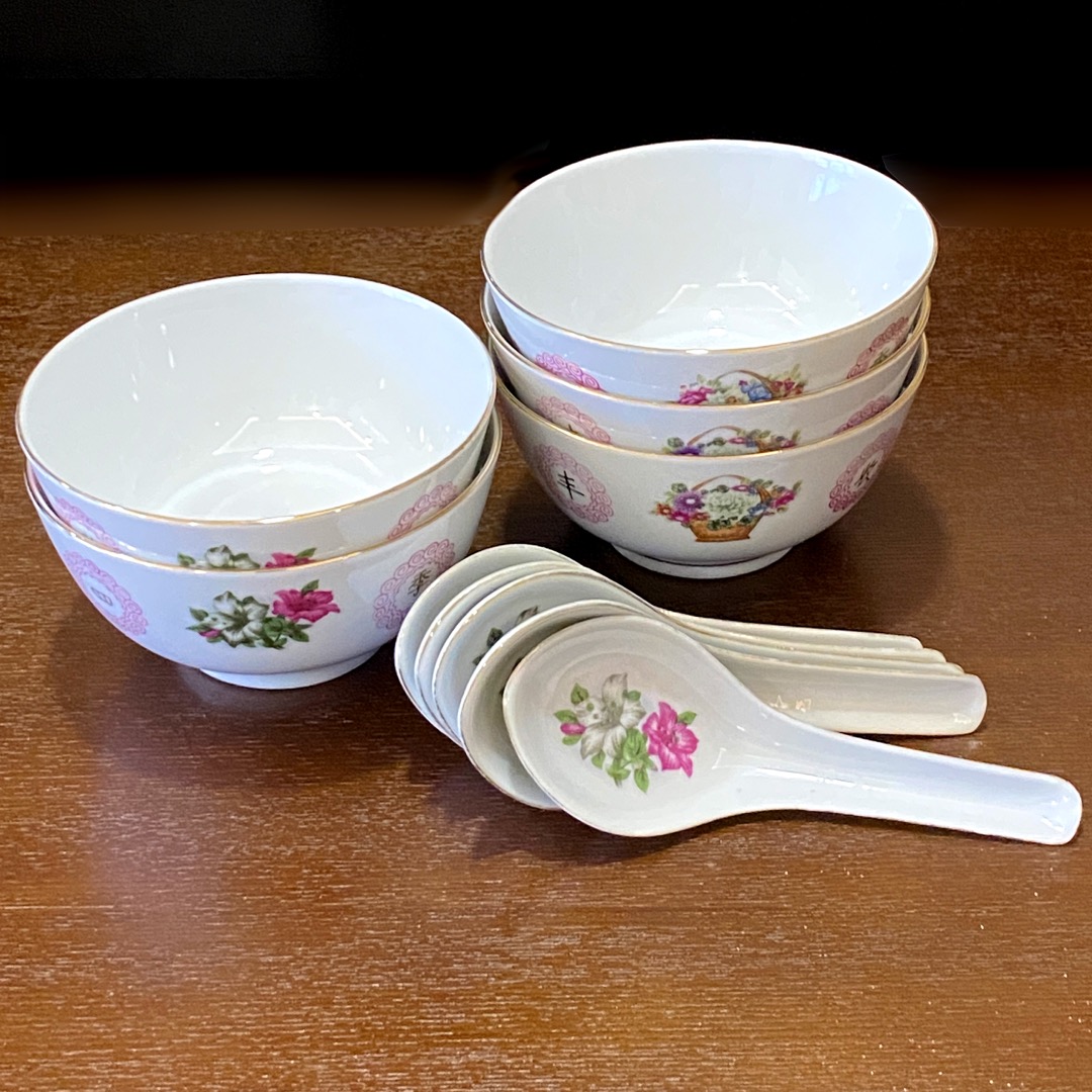 Traditional Chinese Rice Bowls & Spoons, Furniture & Home Living ...
