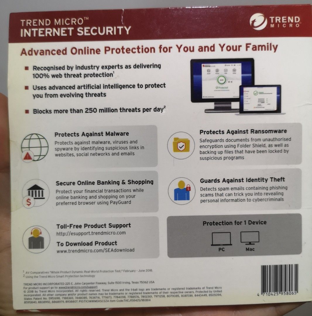 Trend Micro Internet Security Code, Computers & Tech, Parts ...