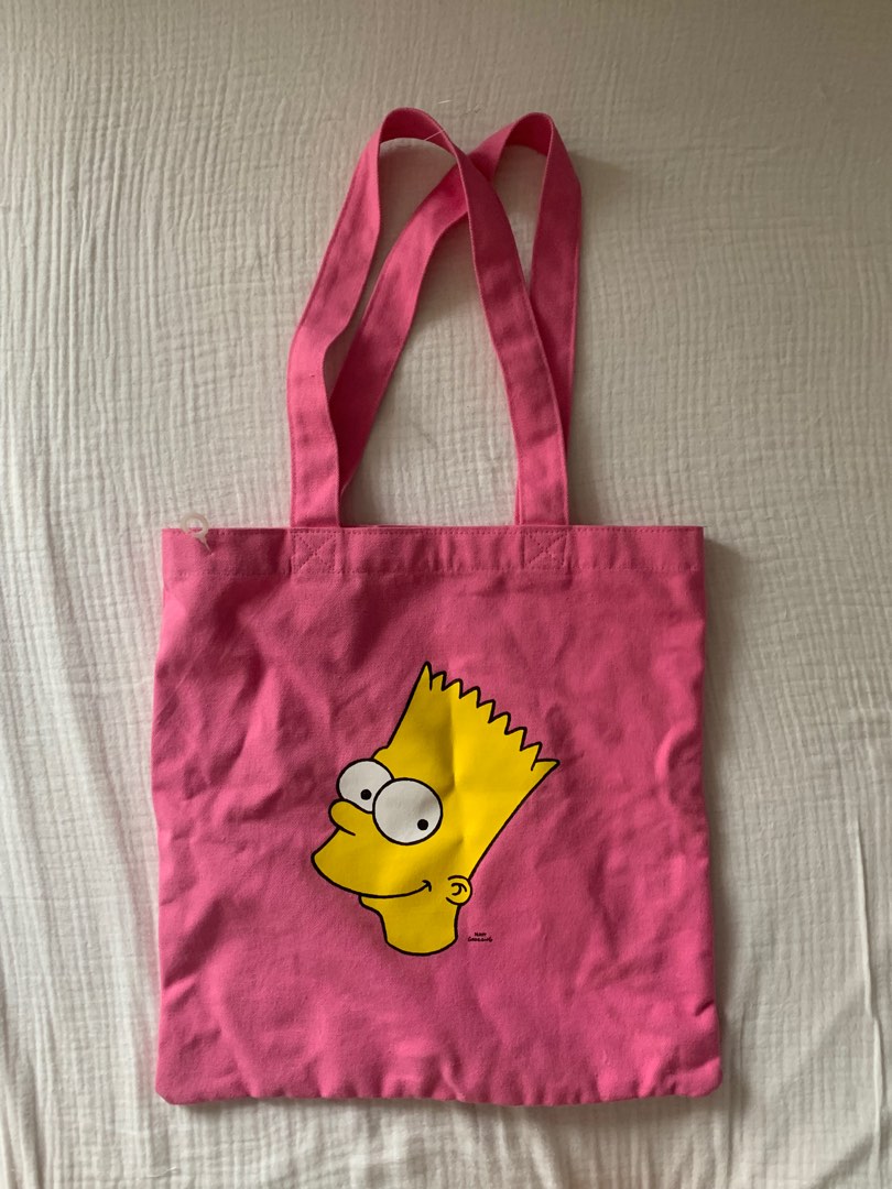 TYPO SIMPSONS TOTE BAG PINK BART, Women's Fashion, Bags & Wallets, Tote ...