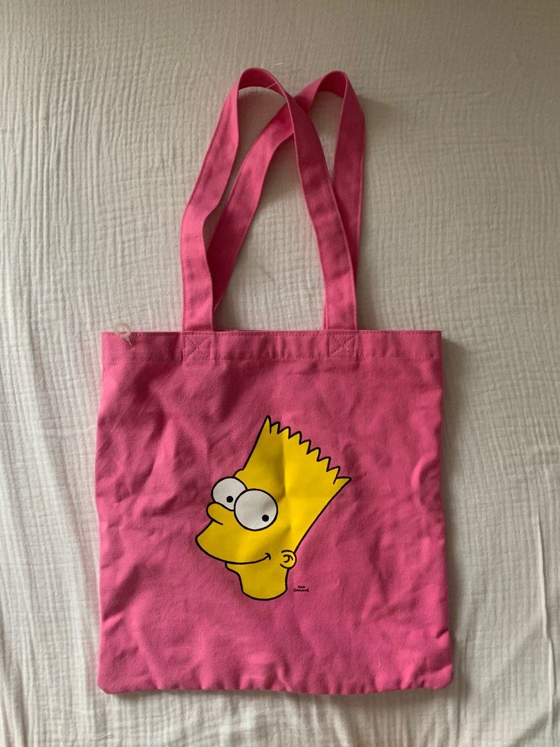 TYPO SIMPSONS TOTE BAG PINK BART, Women's Fashion, Bags & Wallets, Tote ...