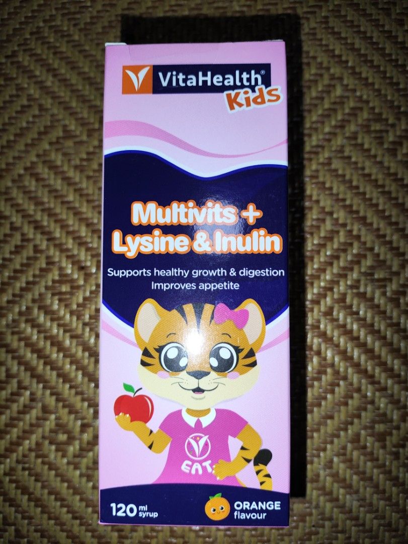 Vitahealth Kids Multivits + Lysine & Inulin 120ml Syrup (Orange Flavour ...