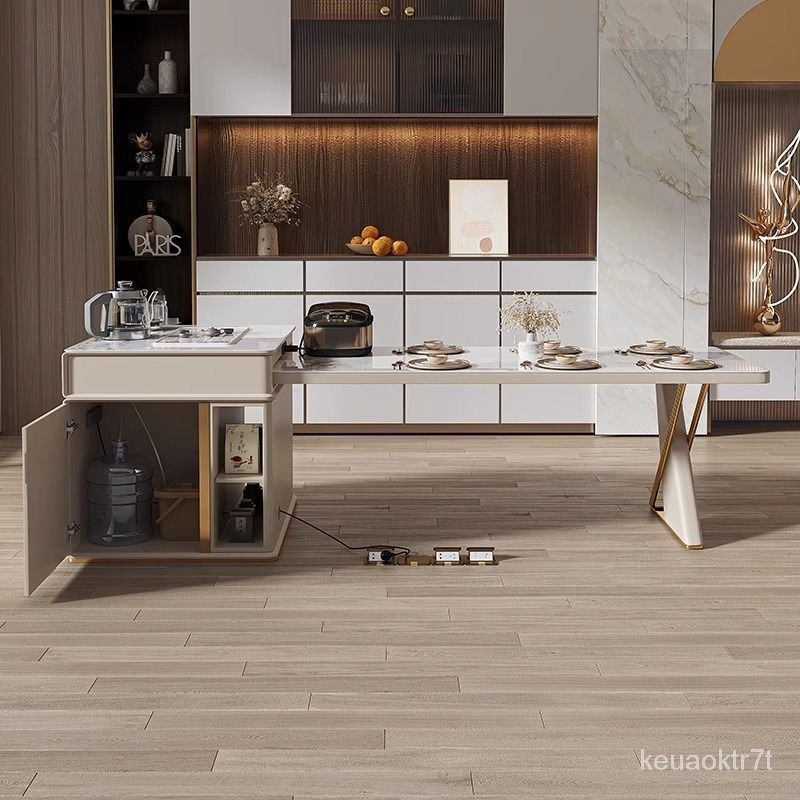 XYFrench Cream Style Kitchen Island Dining Table Integrated Stretchable ...