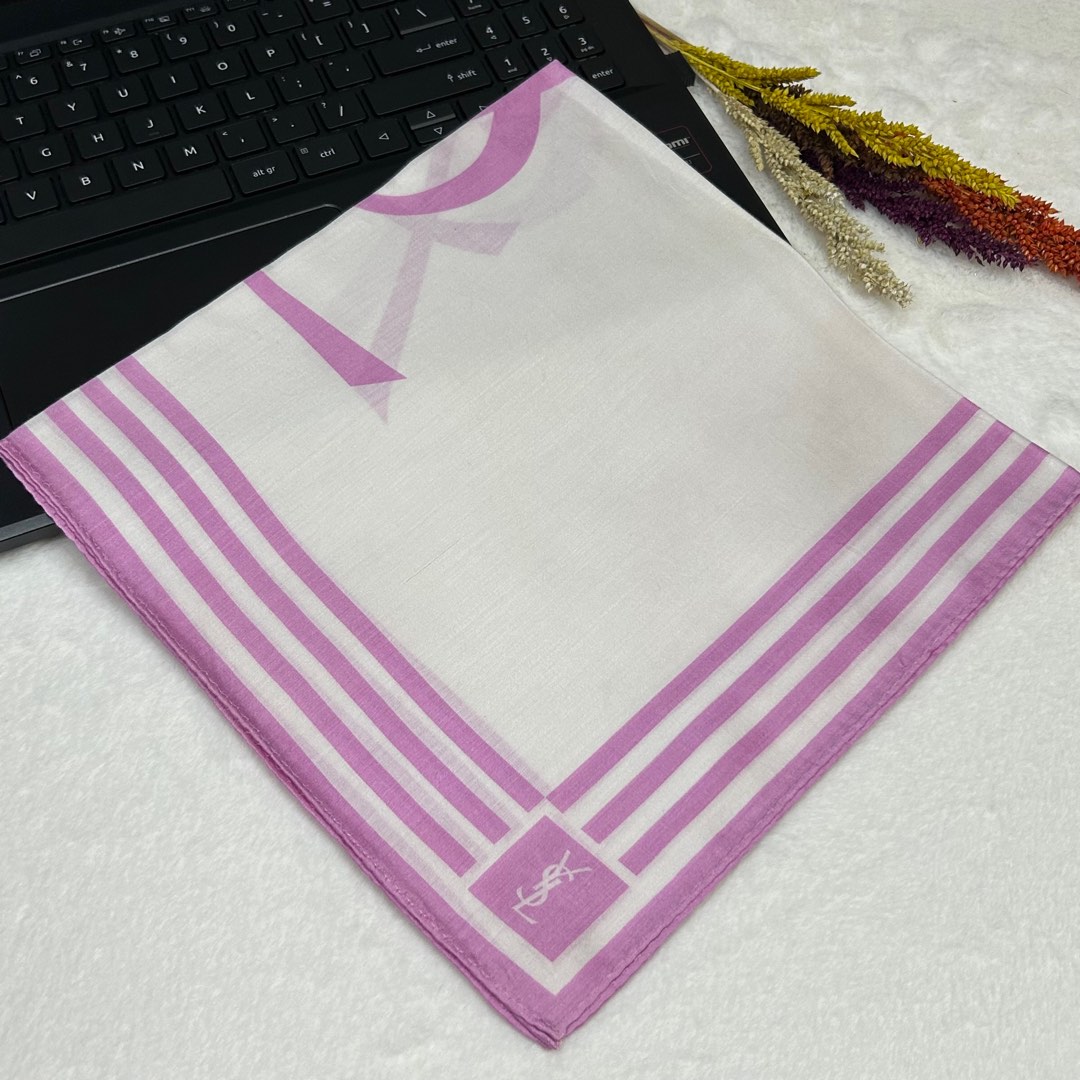 YSL Logo Handkerchief, Men's Fashion, Watches & Accessories ...