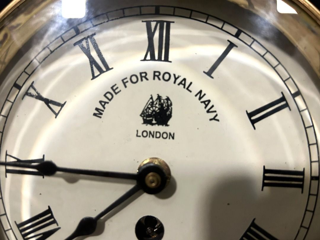 14 cm Bulkhead Ship Clock - Ex Royal Navy, Furniture & Home Living ...