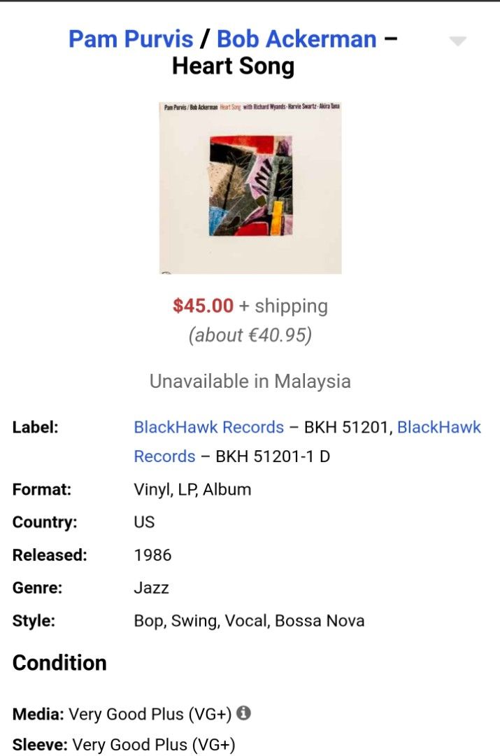 [ 817 ] 1986 u.s press - PAM PURVIS / BOB ACKERMAN _ HEART SONG ...