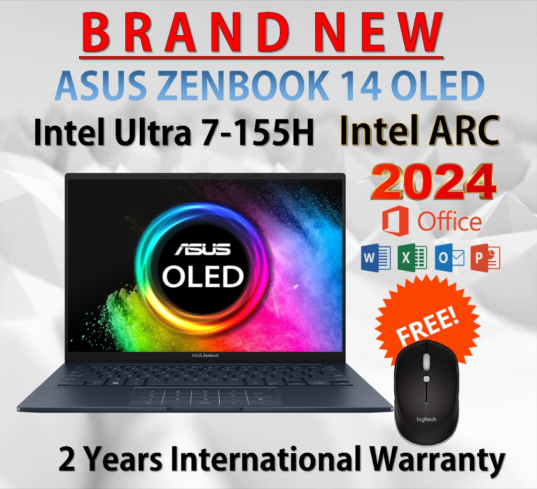 2024 ASUS Zenbook 14 OLED (Intel Ultra 7-155H, Intel ARC Graphics, 32GB ...