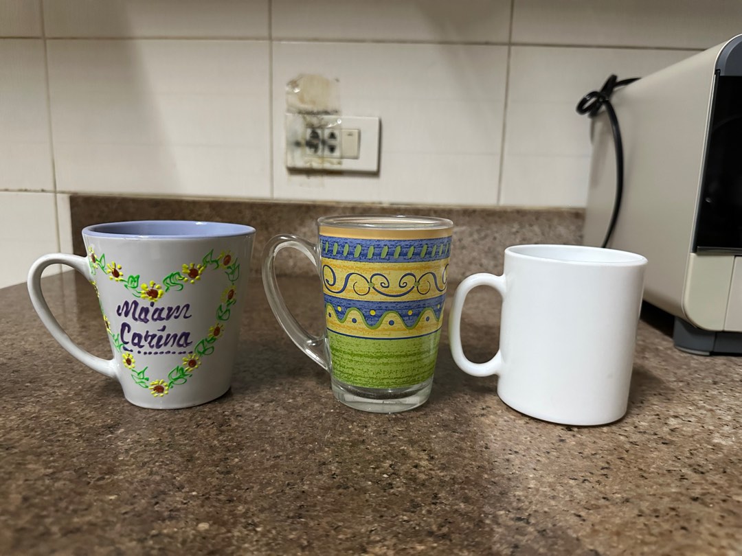 3 Used Cups, Furniture & Home Living, Kitchenware & Tableware, Coffee ...