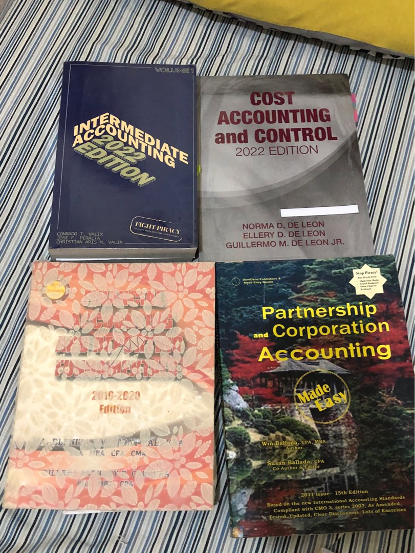 Accounting books (INTERMEDIATE ACCOUNTING 1, COST ACCOUNTING, FAR, and ...