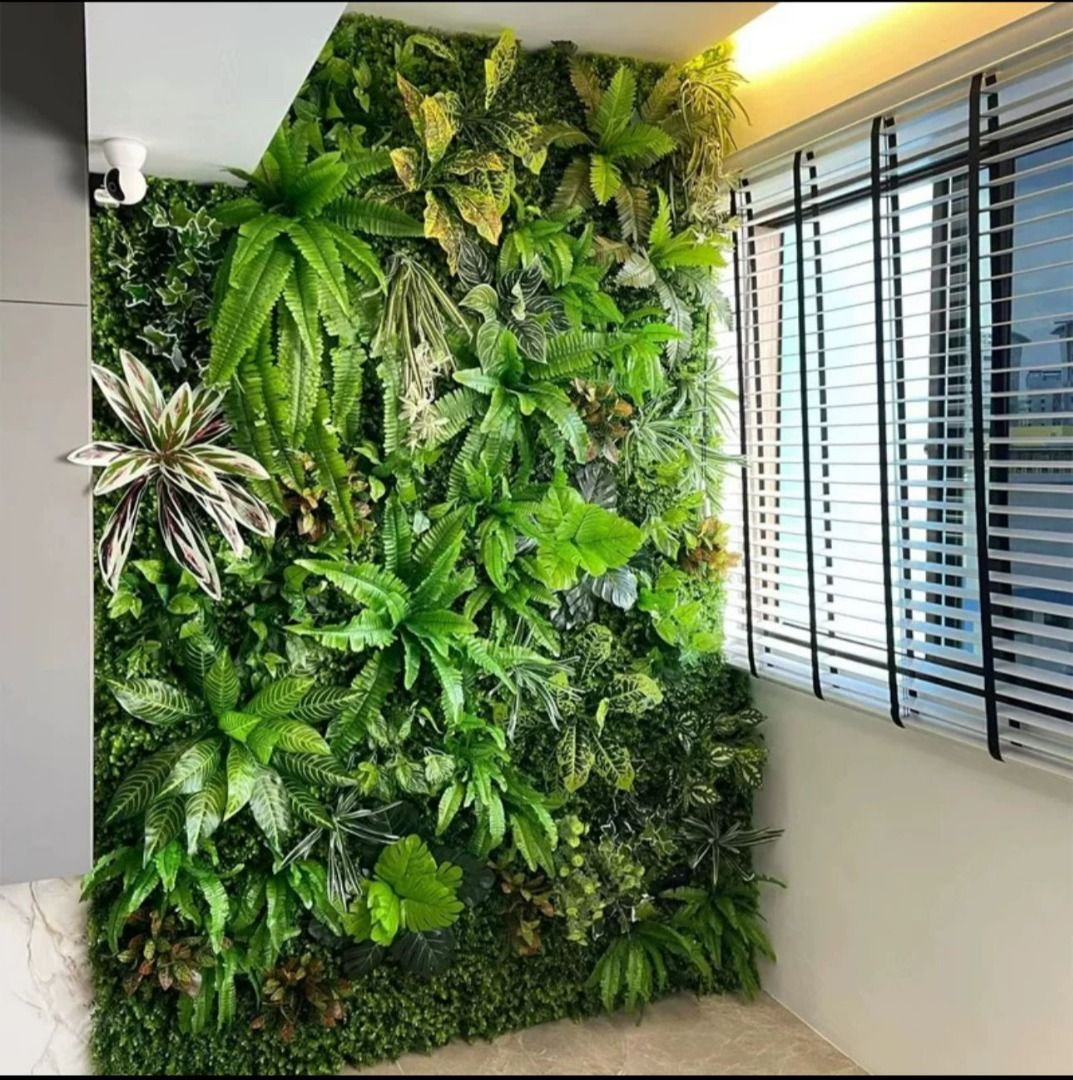 Artificial Wall Plant Backdrop Small Panel Wall Green Decorative Indoor ...