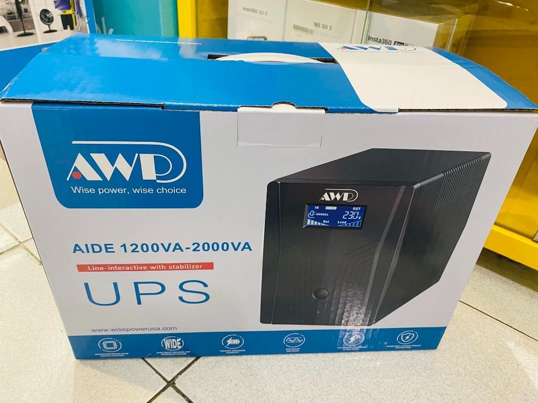 AWP AID2000 PRO LCD 2k/VA UPS 2000VA/1200W Computer Server Stand-alone ...